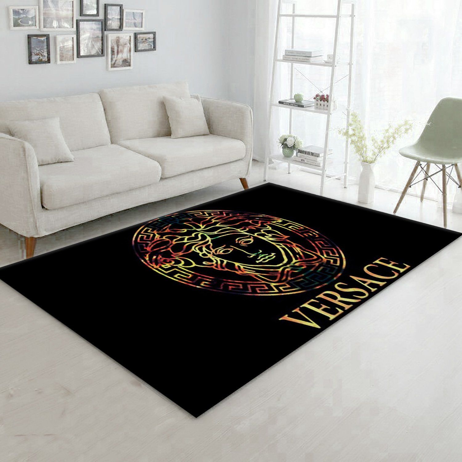 Versace Black And Gold Area Rug Carpet – LuxSteezy